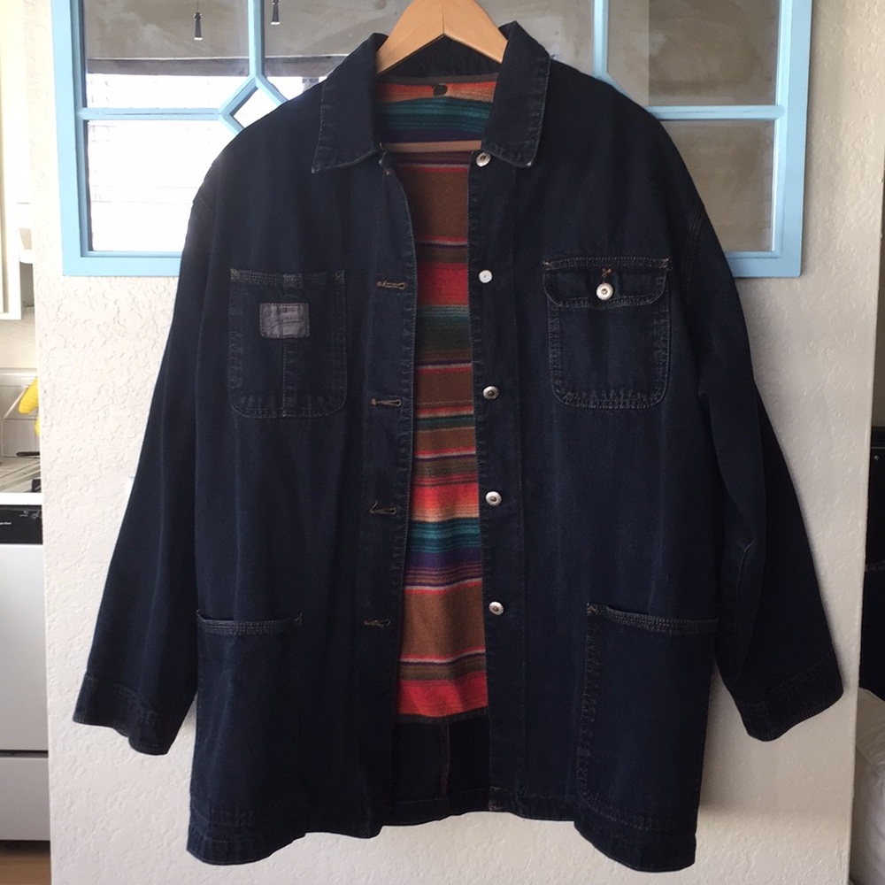 Vintage Gap Denim Chore Jacket, Blanket Lining - Gem